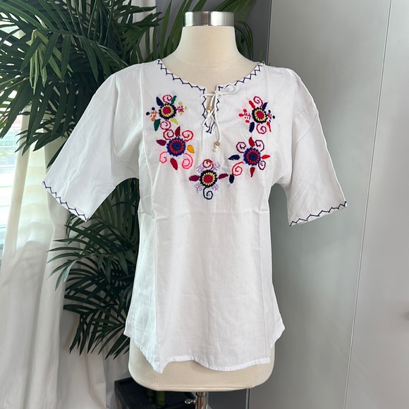 Tops | Bohemian Hand Made Top Hand Embroidery 10 Cotton | Poshmark